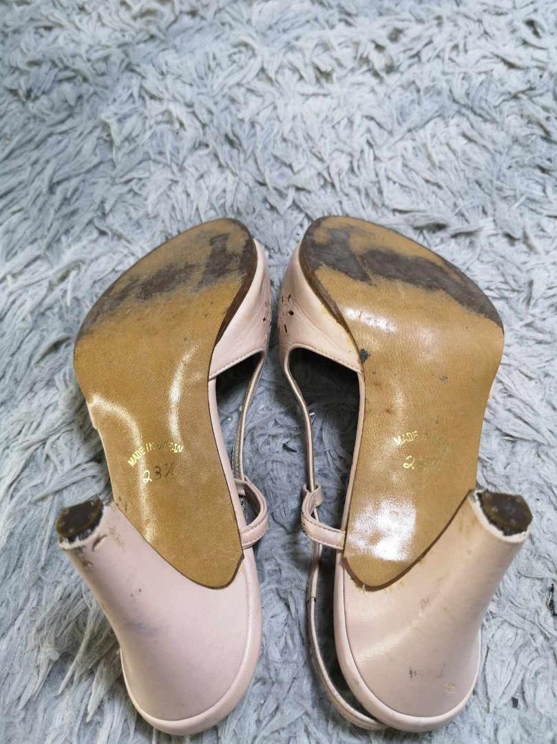 Sun Beam Peach Leather Sexy Heels, Women's Fashion, Footwear, Heels on ...
