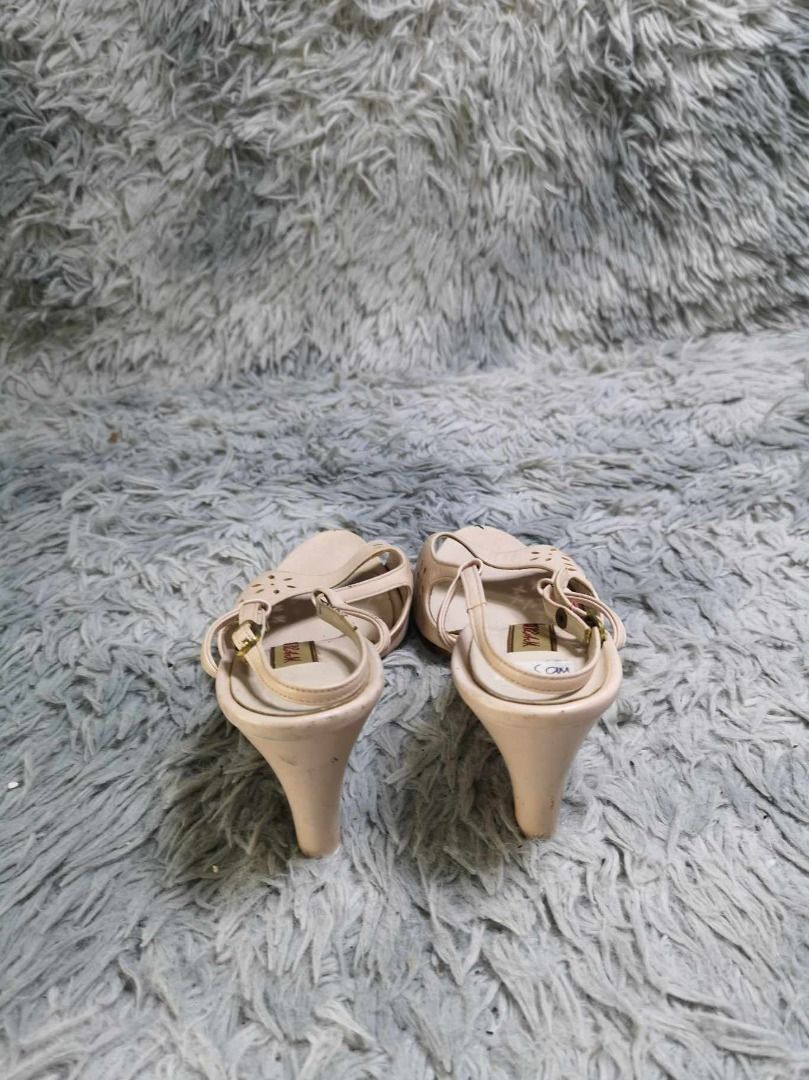Sun Beam Peach Leather Sexy Heels, Women's Fashion, Footwear, Heels on ...