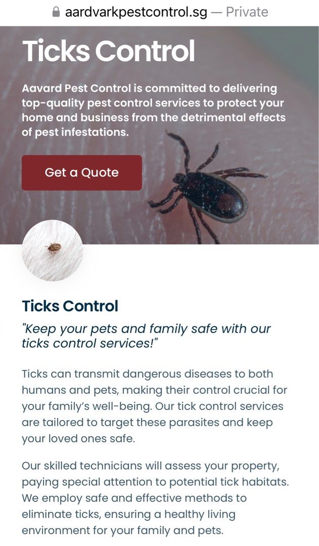 Ticks & Fleas control., Home Services, Home Cleaning, Pest Control Services on Carousell
