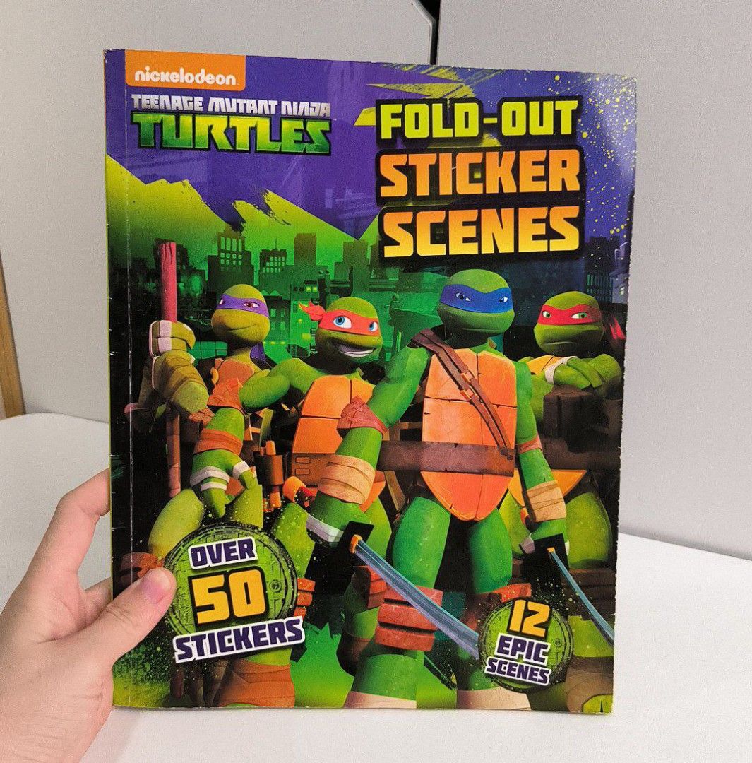 TMNT Nickelodeon TMNT Fold out sticker scenes Over 50 stickers with 12 ...