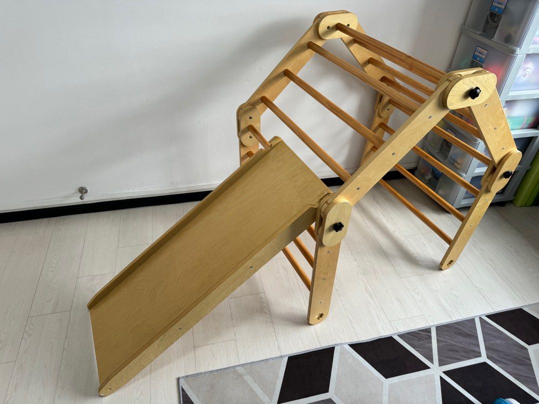 Adjustable pikler triangle with slide., Babies & Kids, Infant Playtime ...