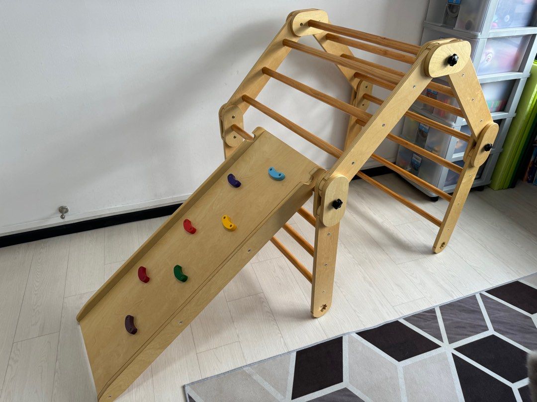 Adjustable pikler triangle with slide., Babies & Kids, Infant Playtime ...