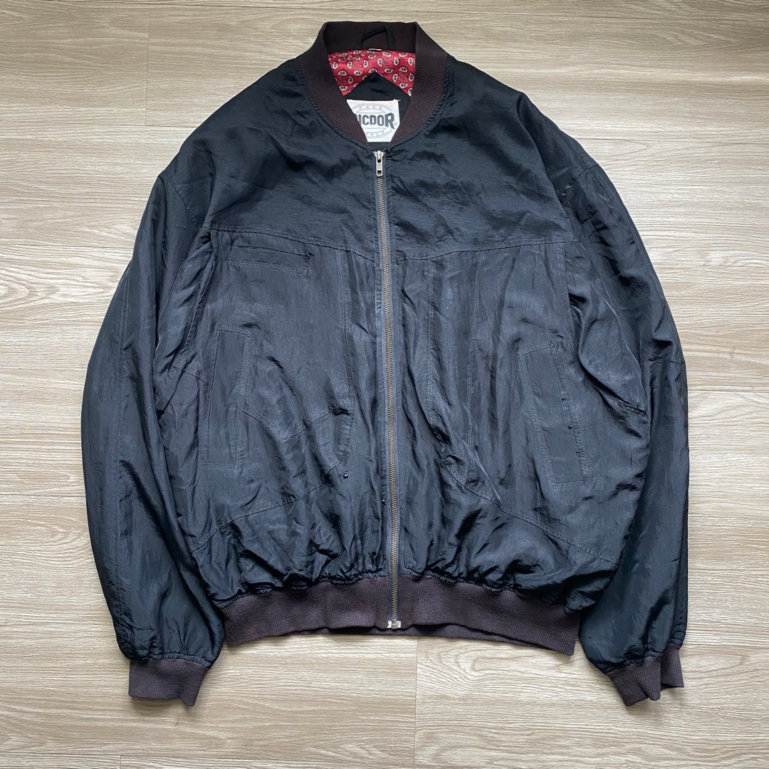 Vintage Black Bomber Boxy Fit Jacket, Men's Fashion, Coats, Jackets and ...