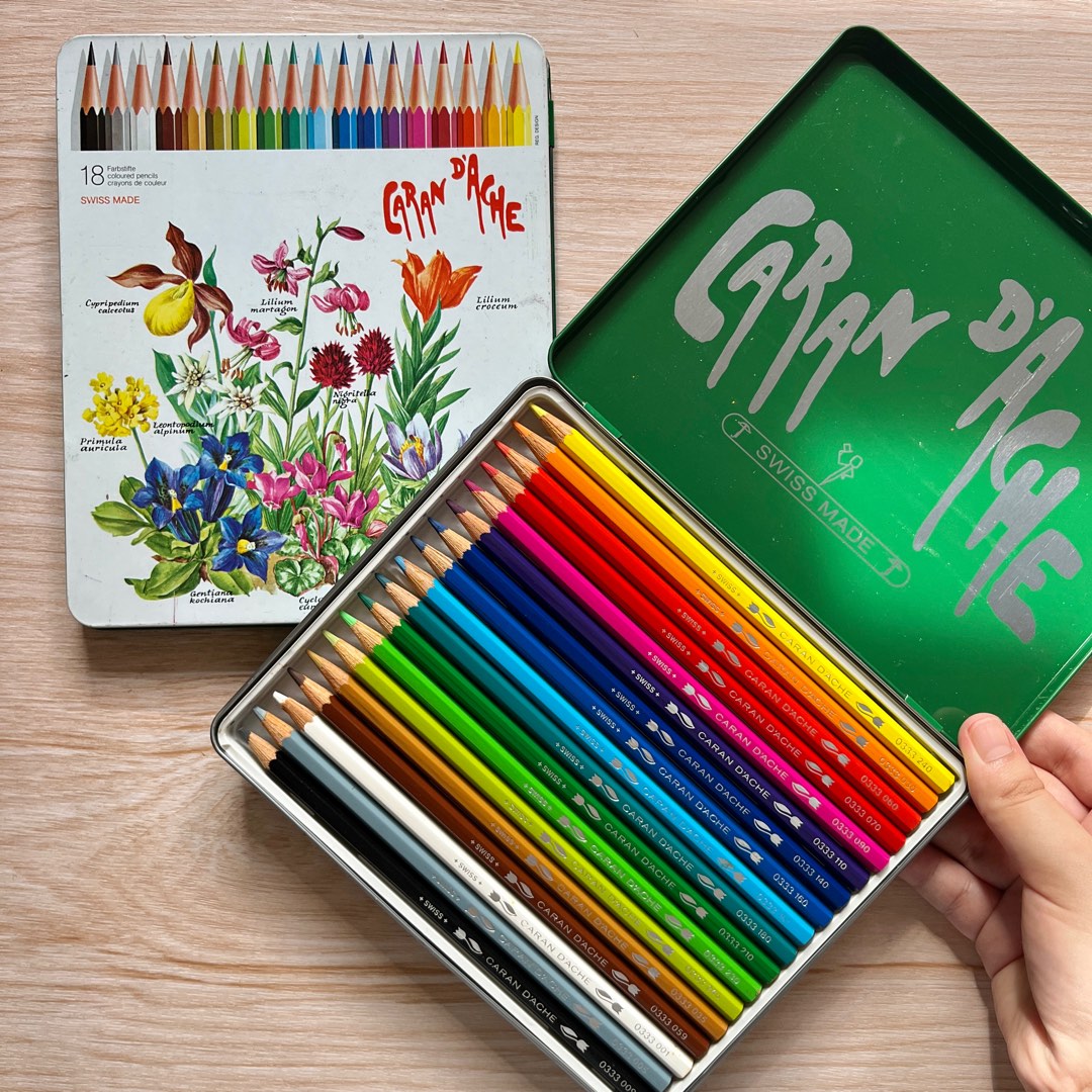 Vintage Caran d’Ache 333 colored pencils - 18 pencils, Hobbies & Toys ...