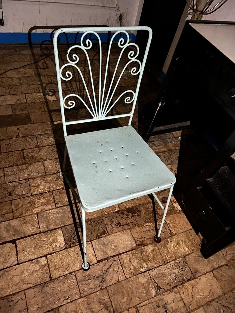 Vintage metal chair, Furniture & Home Living, Furniture, Chairs on ...