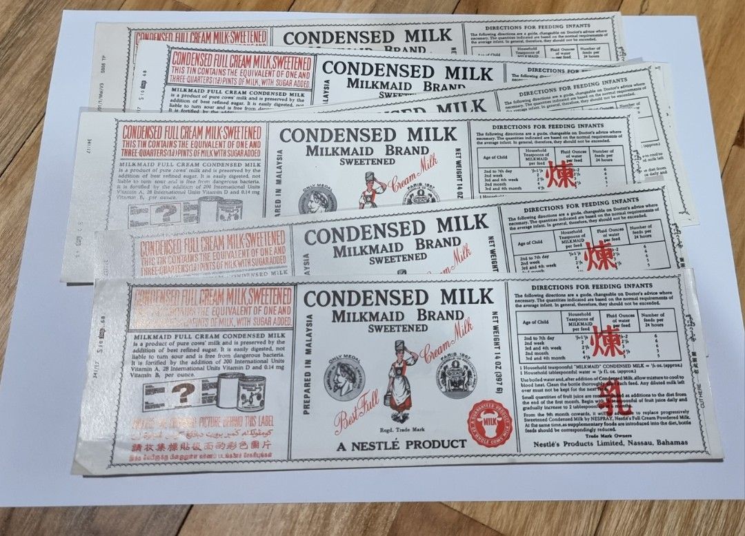 Vintage Milkmaid Labels. Unused on Carousell