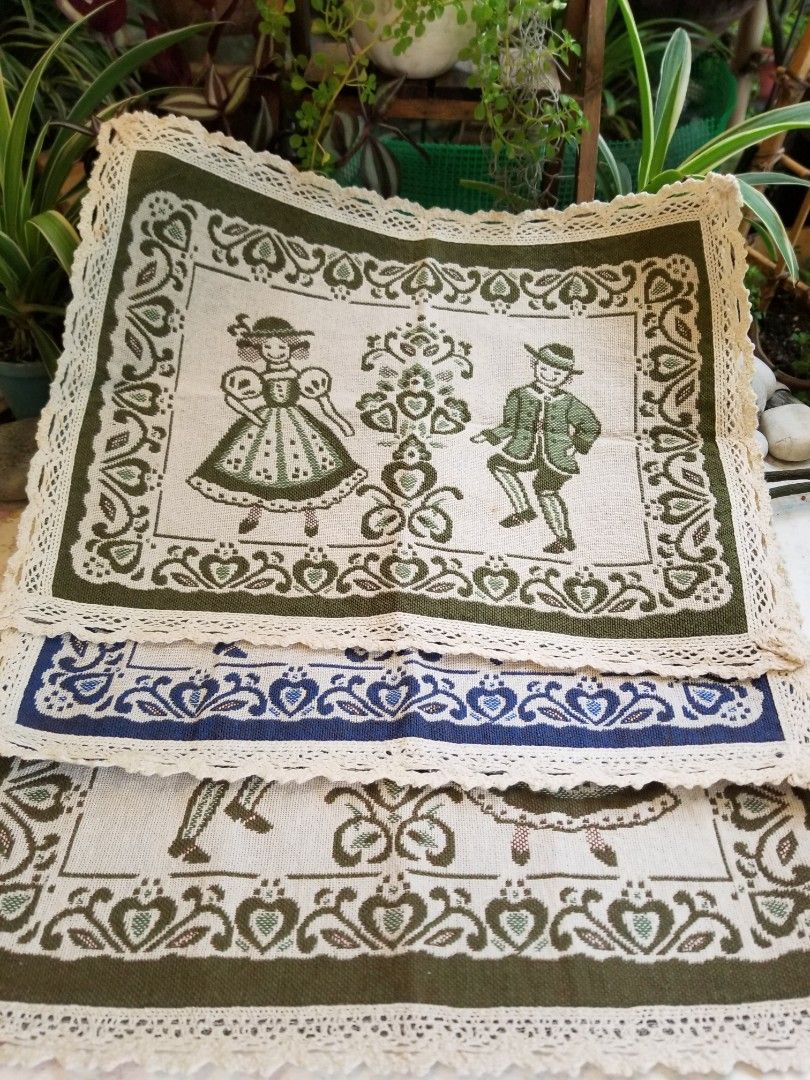 Vintage Sets of 3 Austrian Folk Art Placement 41cmx29.5cm, Furniture ...