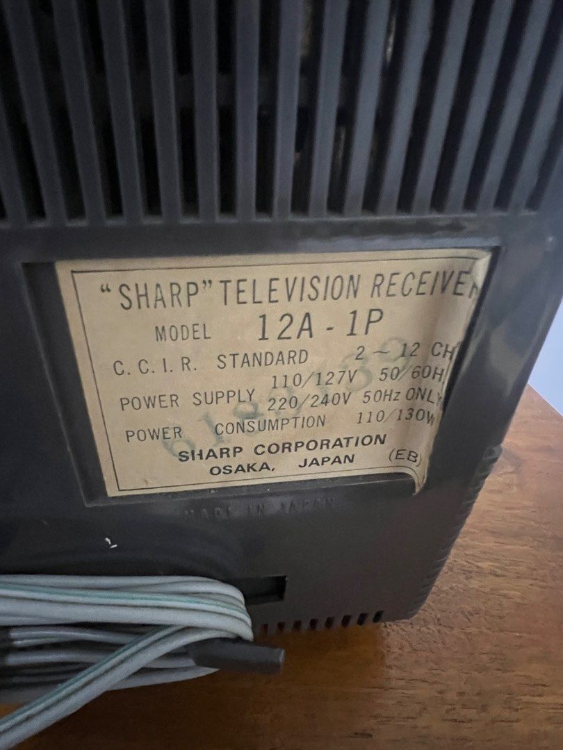 Vintage SHARP Portable TV - Model: 12A-1P, Hobbies & Toys, Memorabilia ...
