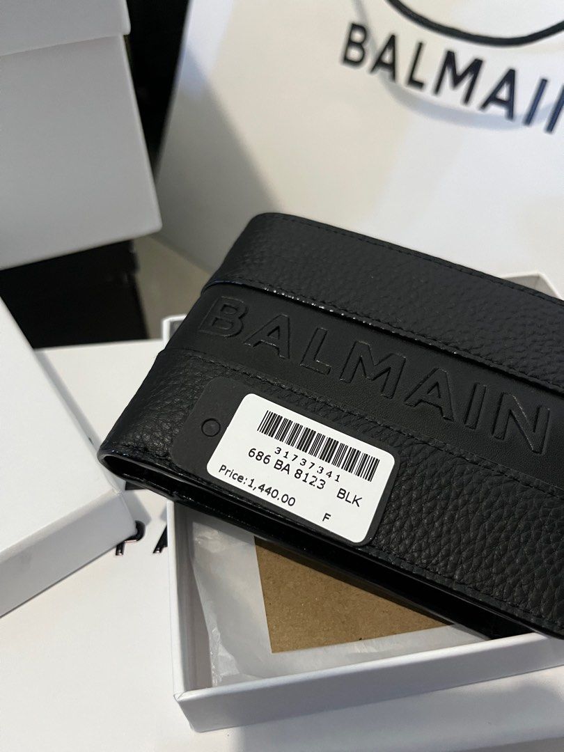 Wallet-leather balmain, Men's Fashion, Watches & Accessories, Wallets ...