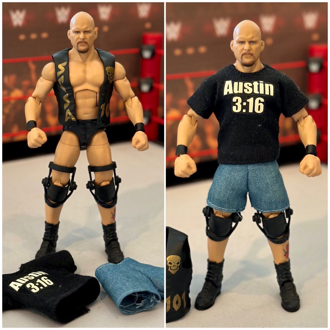 WWE Stone Cold Steve Austin (Elite) / Mattel Wrestling Action Figure, Hobbies & Toys, Toys ...