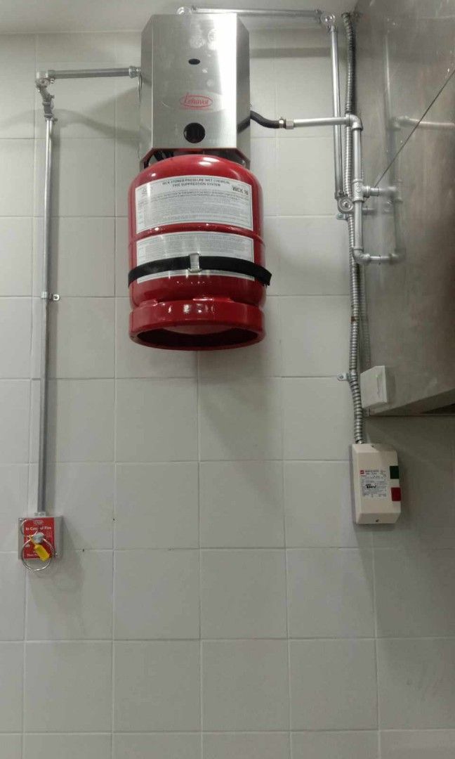 16 Liters Lehavot Brand Kitchen Fire Suppression System Installation ...