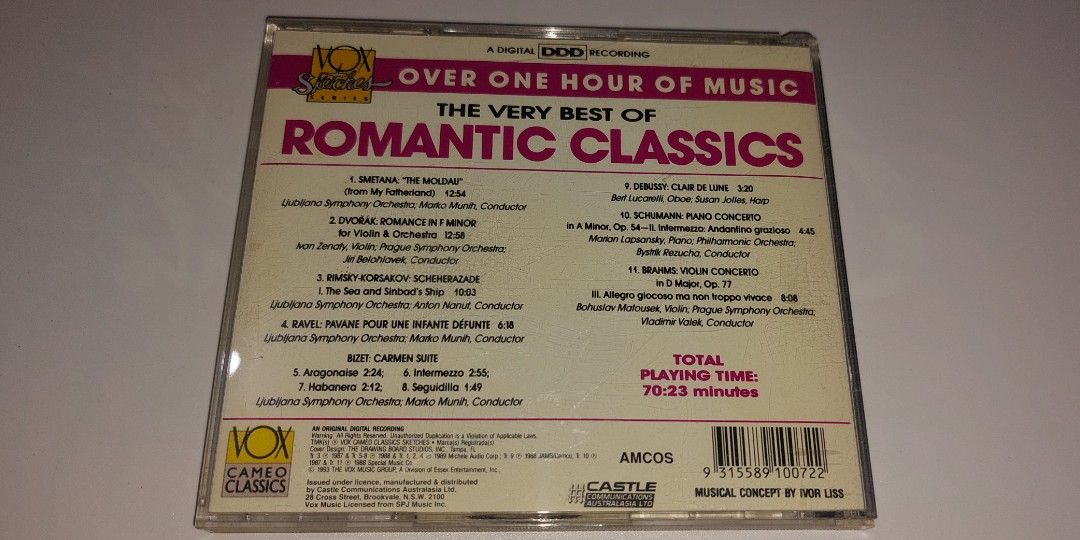 1993 The Very Best Of Romantic Classics Smetana Dvorak Scheherazade