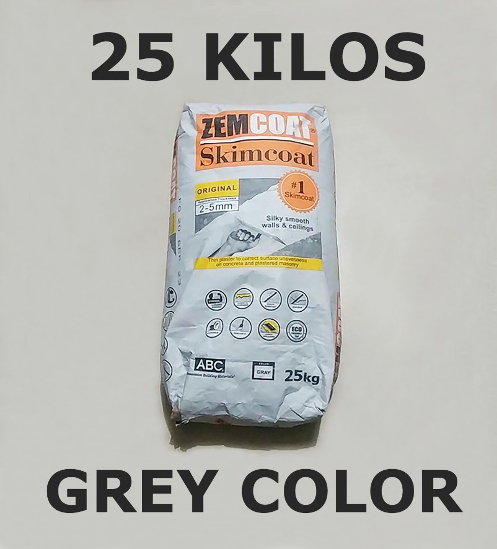 ( 25 KILOS GRAY ) ORIGINAL ABC ZEMCOAT SKIMCOAT GREY ( 25 KILOS 1 BAG ...