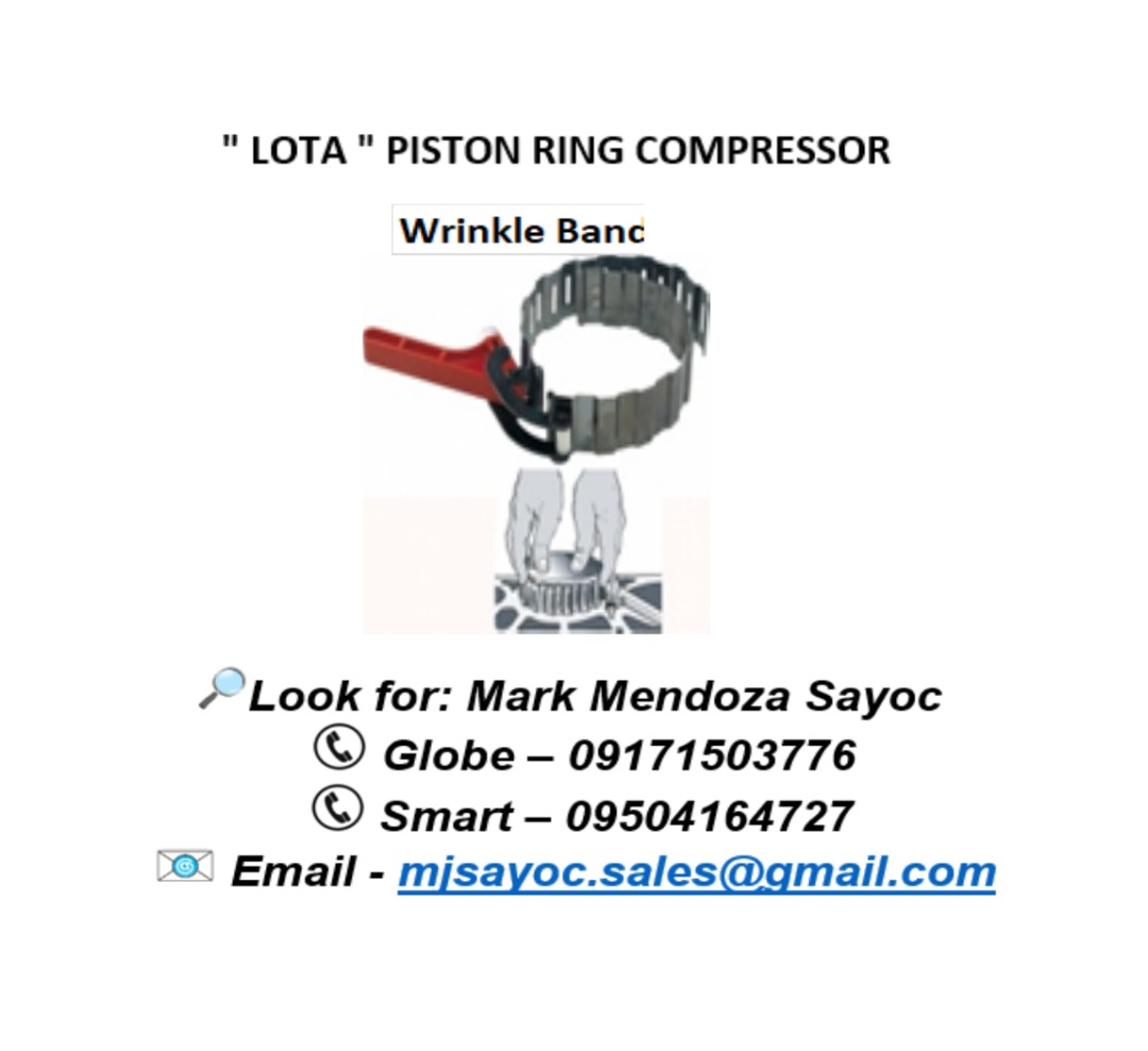 " LOTA " PISTON RING COMPRESSOR Wrinkle Band, Commercial & Industrial ...