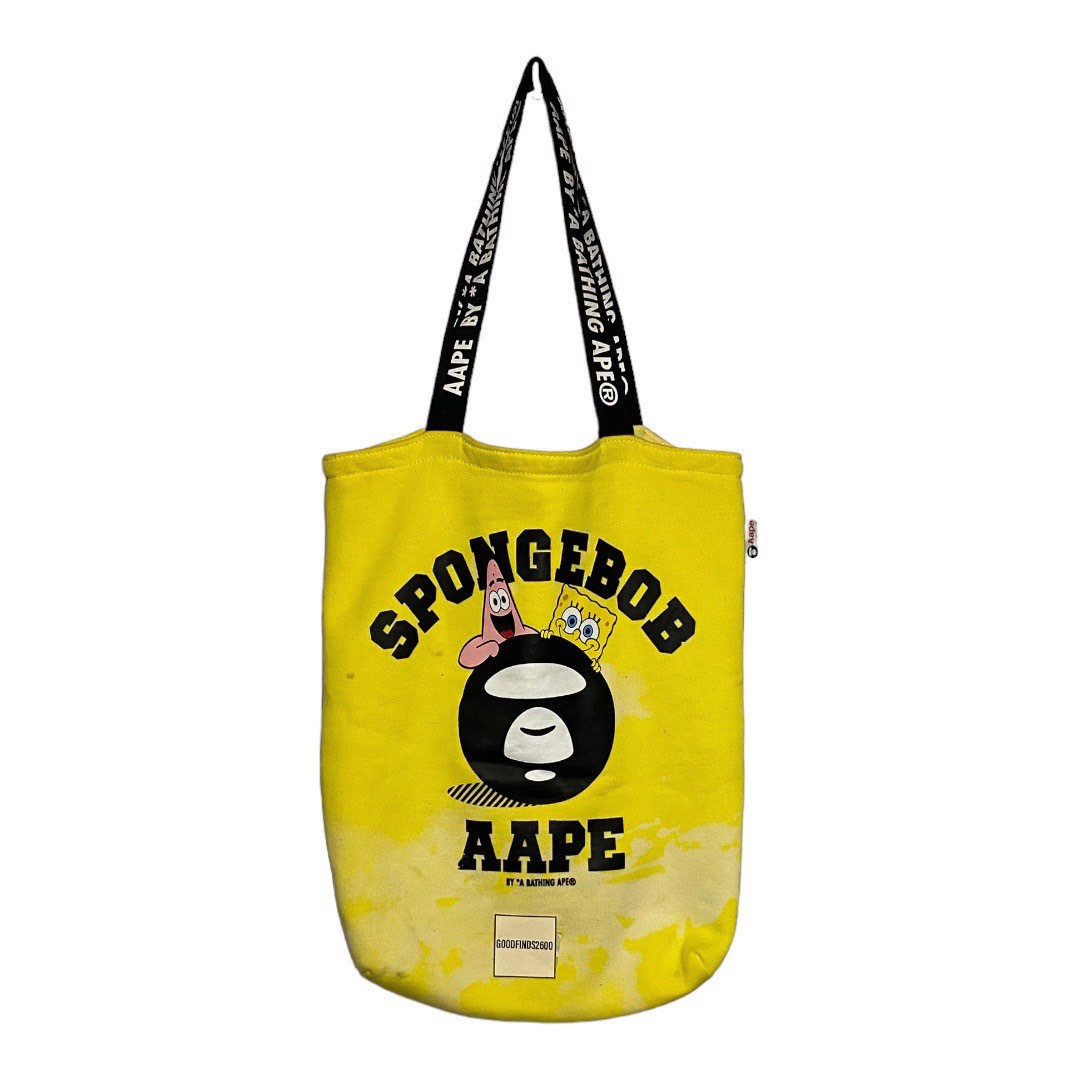 Aape x Spongebob Tote Bag, Women's Fashion, Bags & Wallets, Tote Bags ...