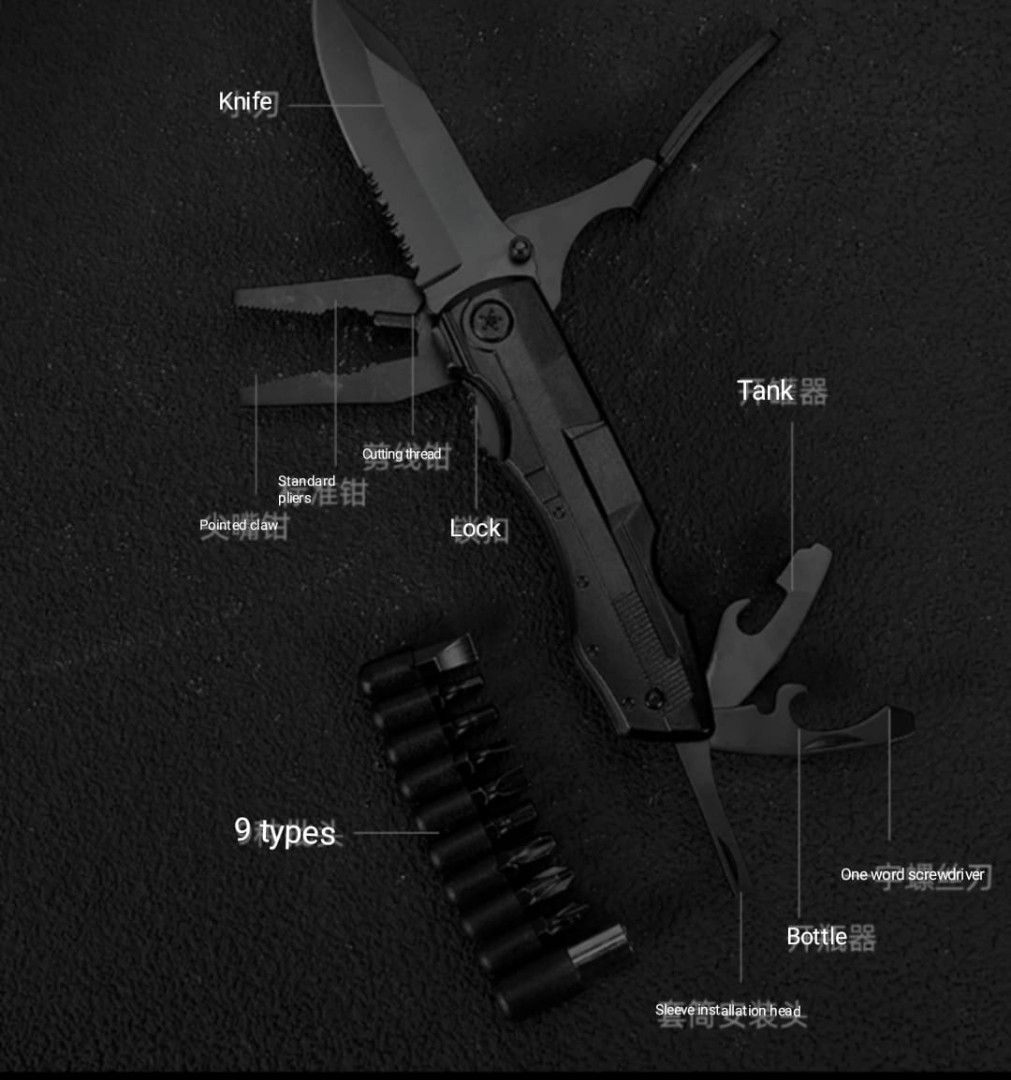 All Purpose Camping Multi Tool Box Cutter Knife EDC, Sports Equipment ...