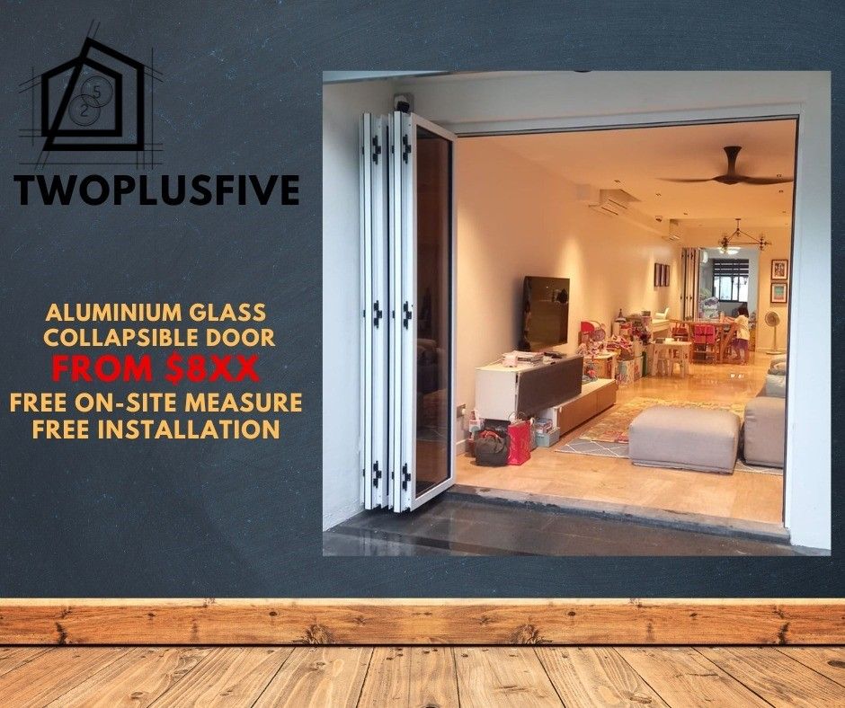 Aluminum Glass Sliding/Collapsible Door, Furniture & Home Living ...
