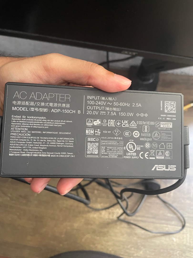 Asus laptop charger 150W, Computers & Tech, Parts & Accessories ...