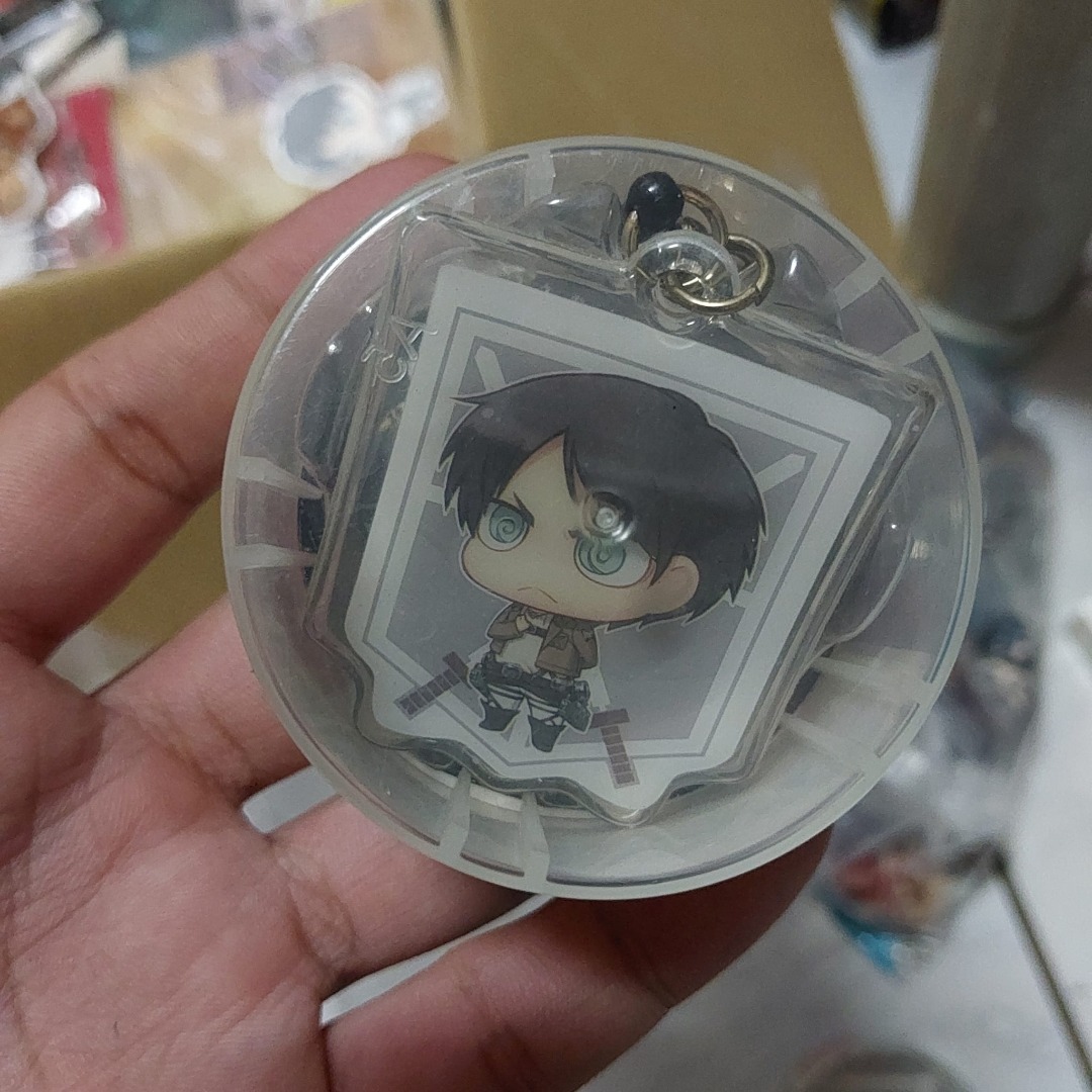 Attack on Titan Eren Chibi Earphone Jack Keychain with Case, Hobbies ...