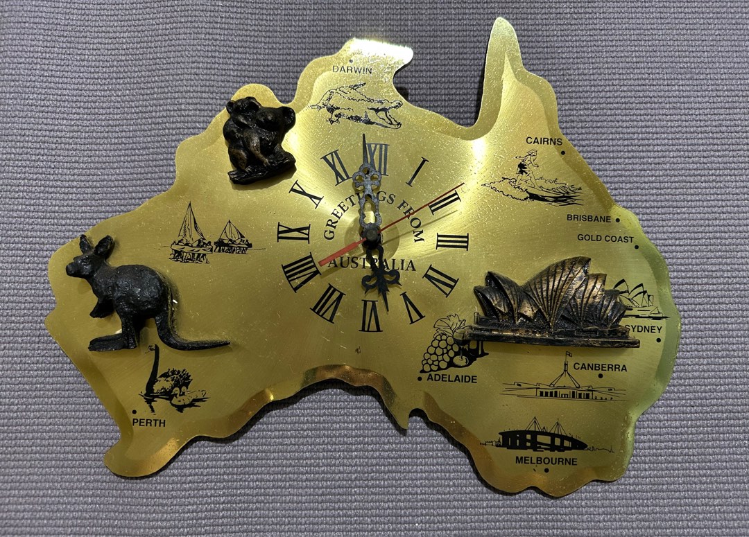 Australia wall clock, Furniture & Home Living, Home Decor, Clocks on ...