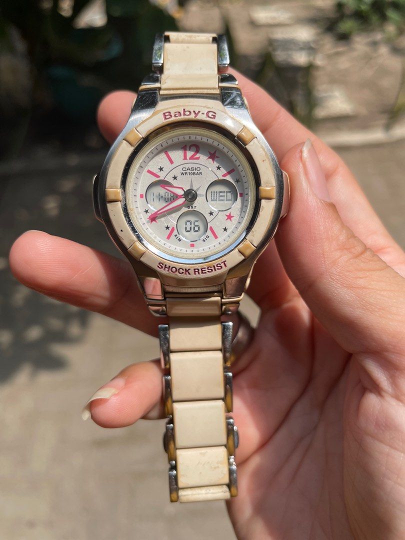 Baby G putih Tulang, Fesyen Wanita, Jam Tangan di Carousell