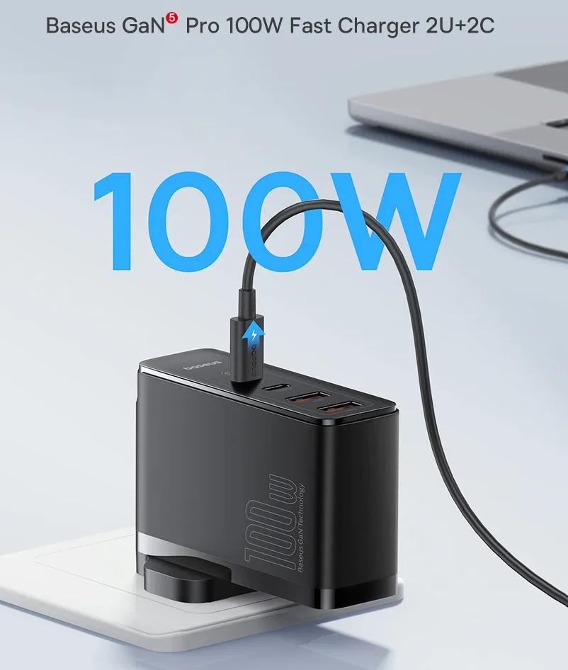 Baseus GaN5 Pro 100W Fast Charger 2C+2U For Phone Laptop, Computers ...