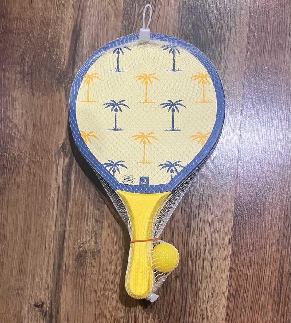 Beach Tennis Racket Set Woody Racket - Yellow, Sports Equipment, Sports ...