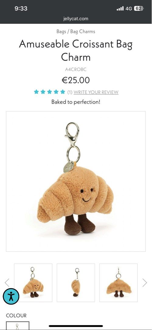 BNWT Amusable Croissant Bag Charm, Hobbies & Toys, Toys & Games on ...