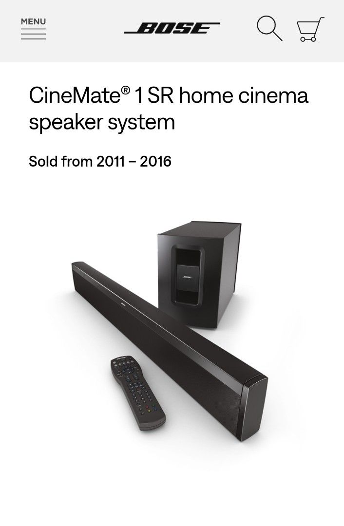 Bose Cinemate 1SR Home Theater Sound Bar, Audio, Soundbars, Speakers ...