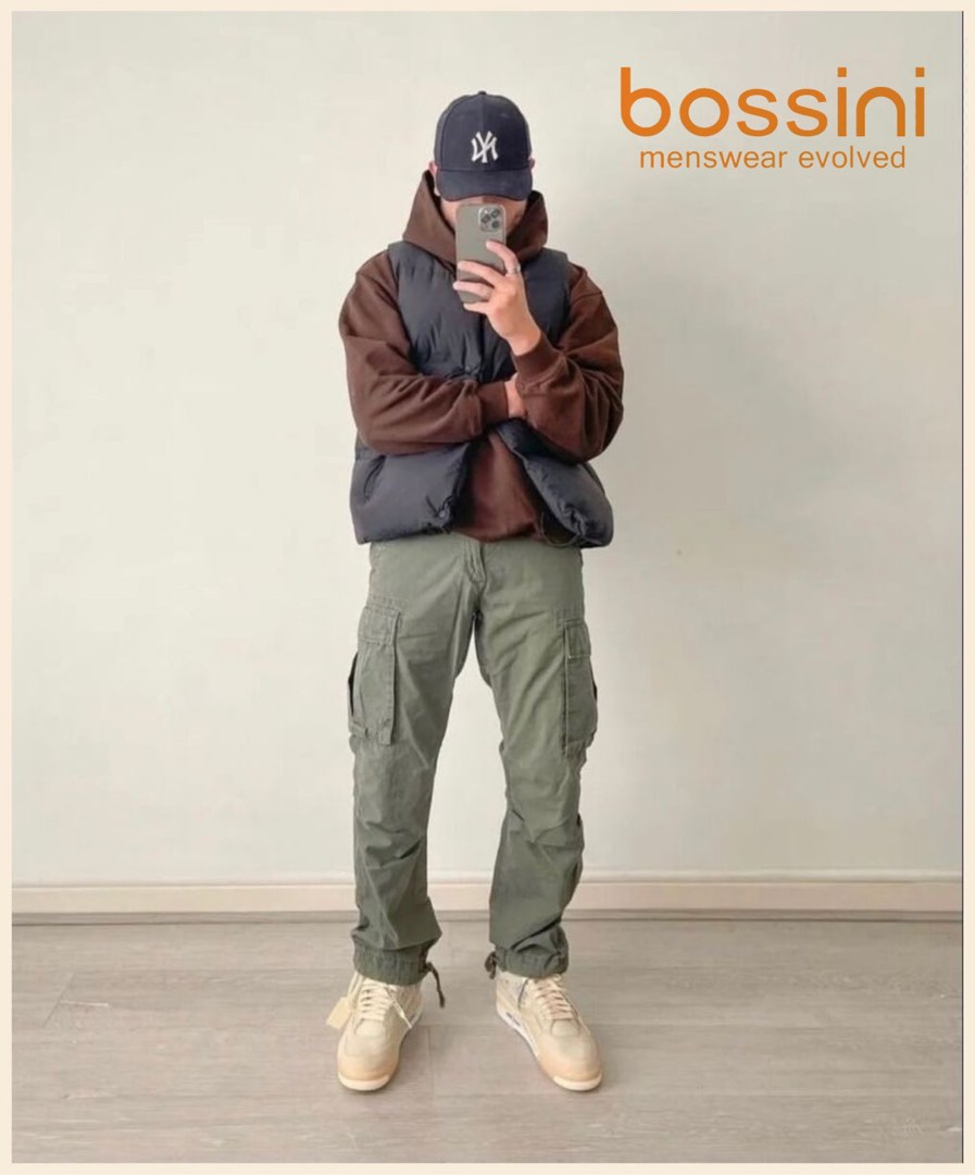 BOSSINI CARGO PANTS MOSS GREEN, Men's Fashion, Bottoms, Jeans on Carousell