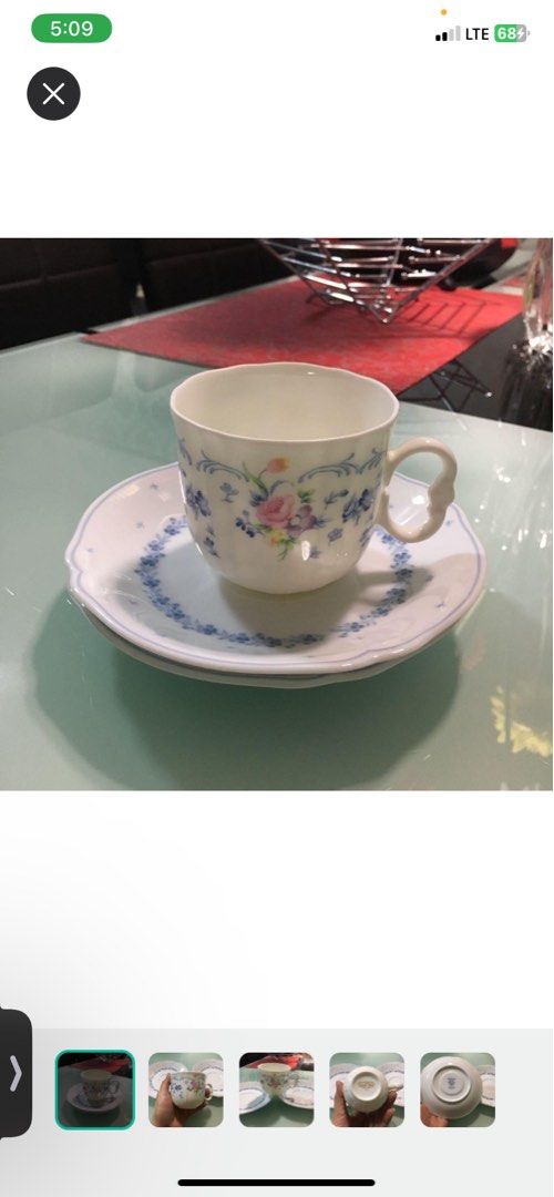 Branded Tea Cup & 2 Noritake Saucers, Furniture & Home Living ...