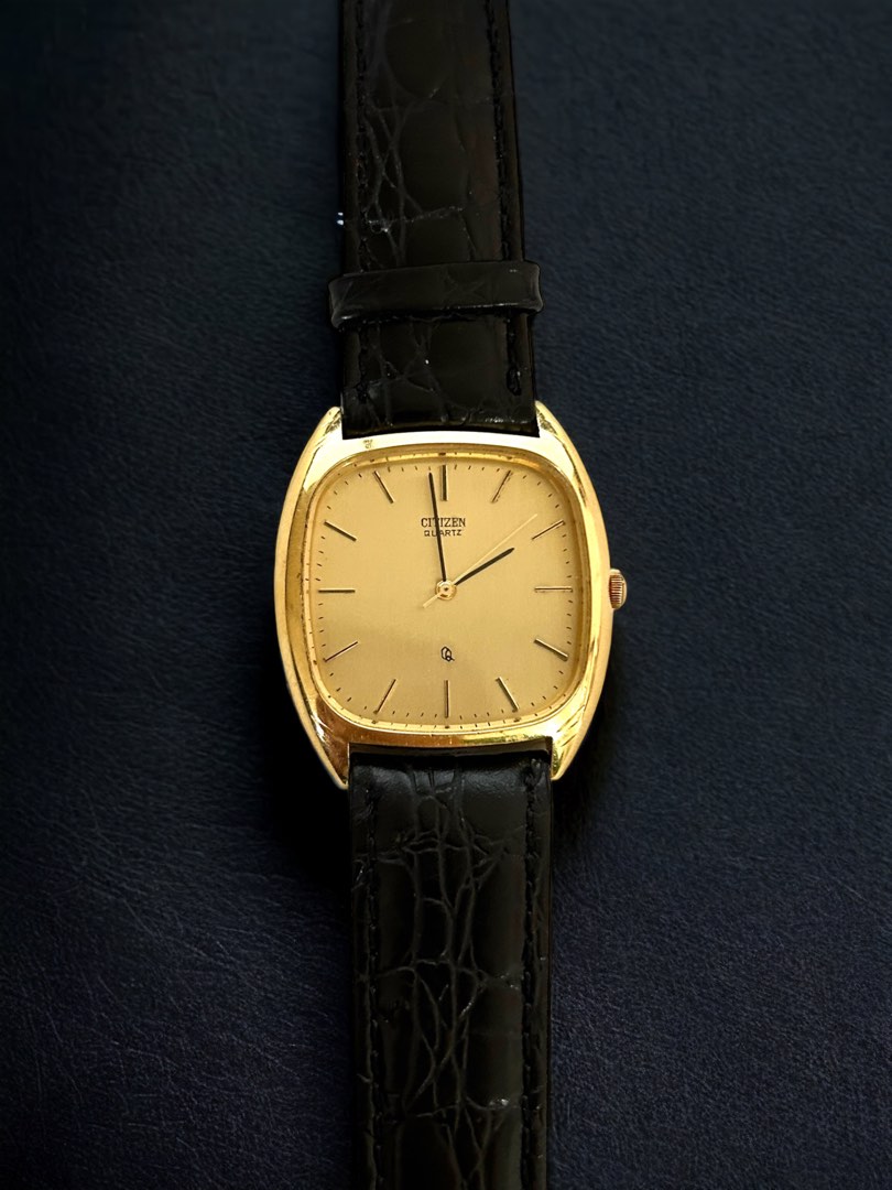 Citizen Tank Homage JDM GP CQ Vintage Linen Dial Gold Tank “De Ville ...