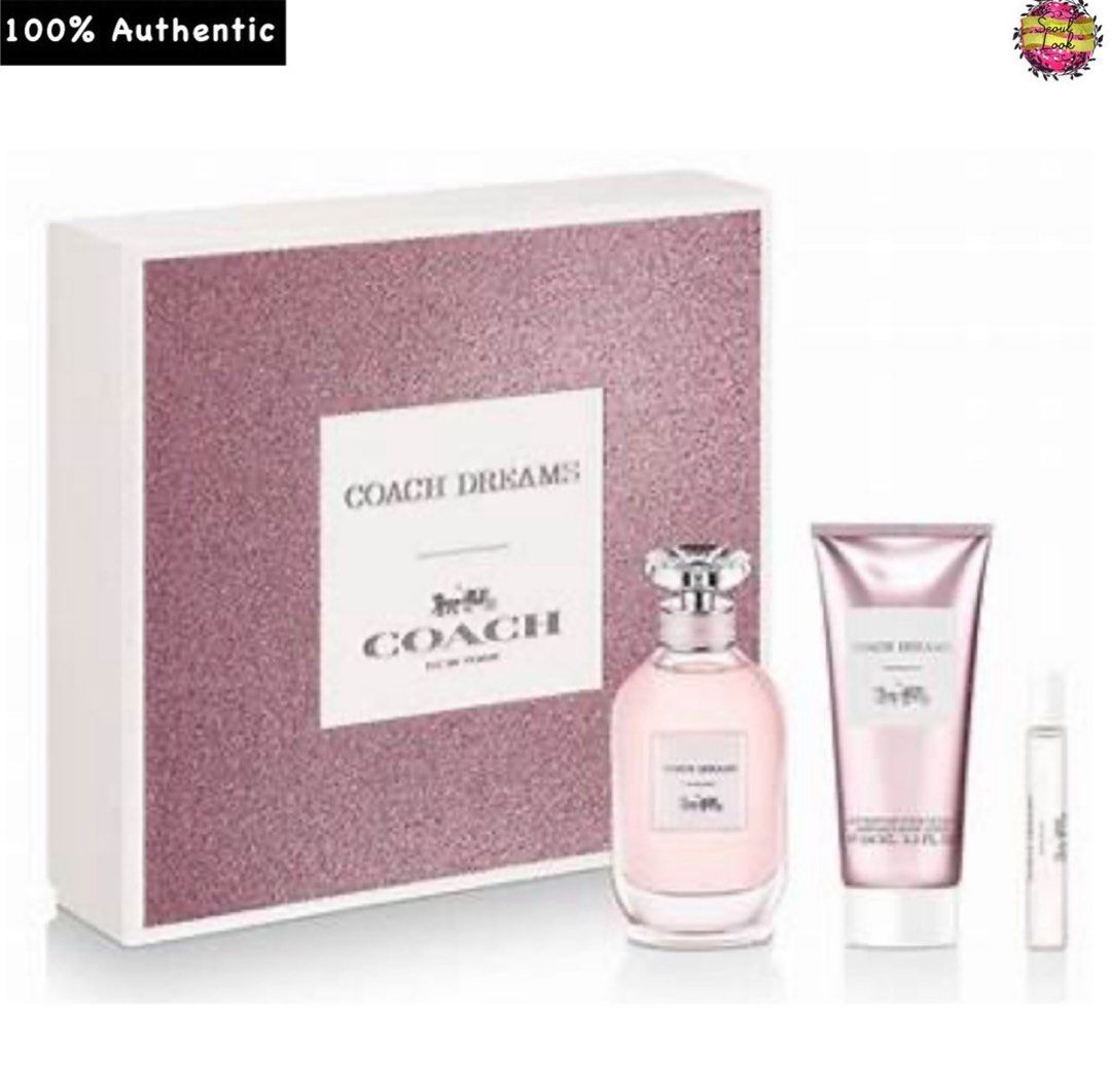 Coach Dreams EDP 3PCS (90ml Spray + 7.5ml Spray + 100ml Perfumed Body ...