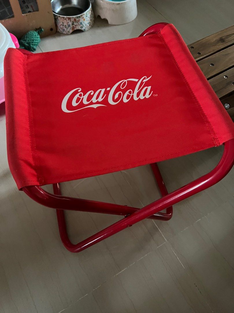 Coca-Cola foldable picnic stool, Furniture & Home Living, Outdoor ...
