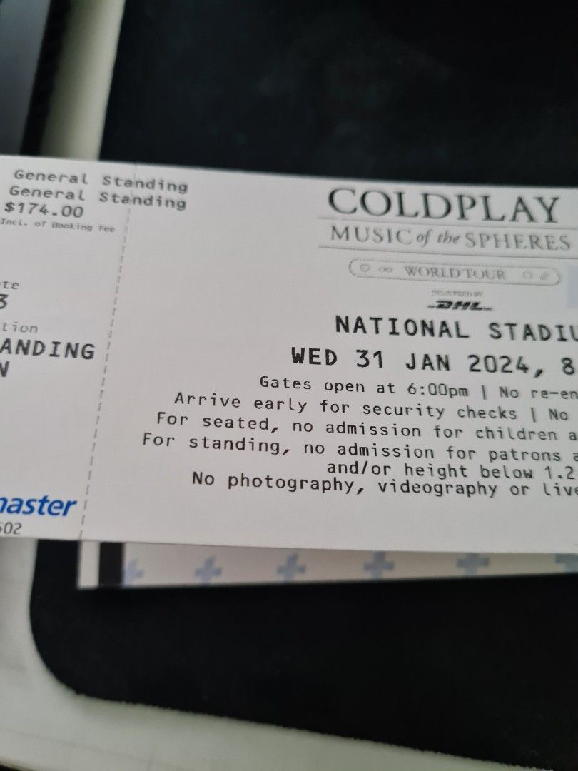 Coldplay Standing 31 Jan 2024 General Standing Tickets Standing Pen ...