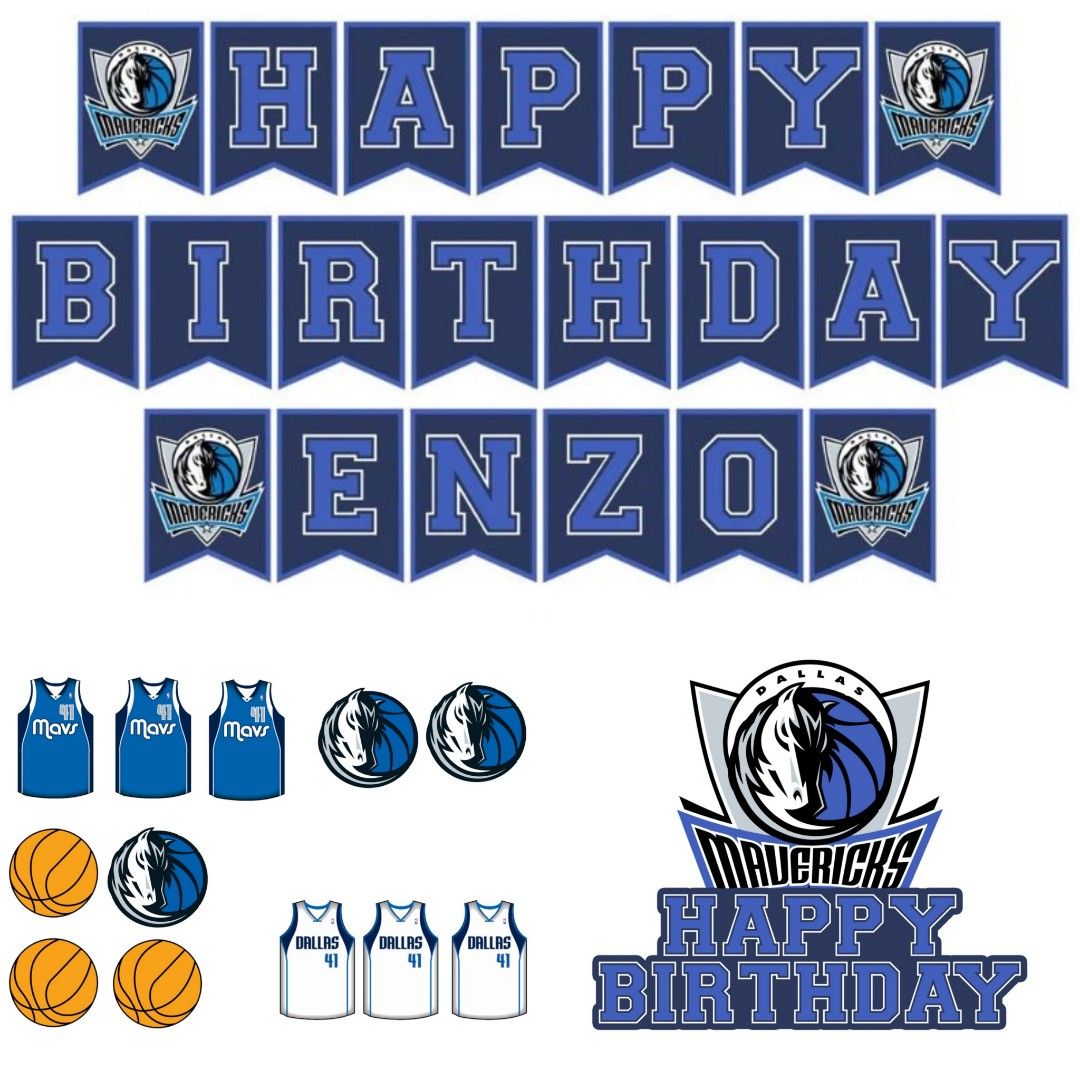 Dallas Mavericks NBA Team Basketball Theme Birthday Party Banner ...