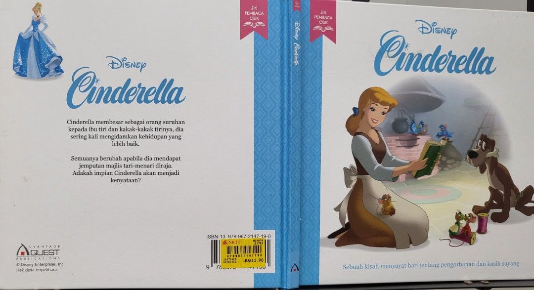 DISNEY CINDERELLA Children Malay Reading Book, Hobbies & Toys, Books ...
