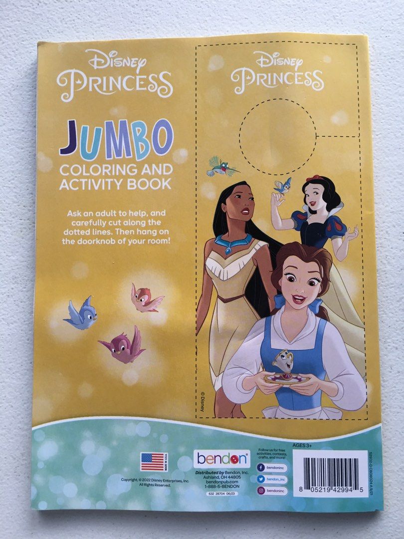 Disney Princess Jumbo Coloring And Activity Book, Hobbies & Toys, Books ...