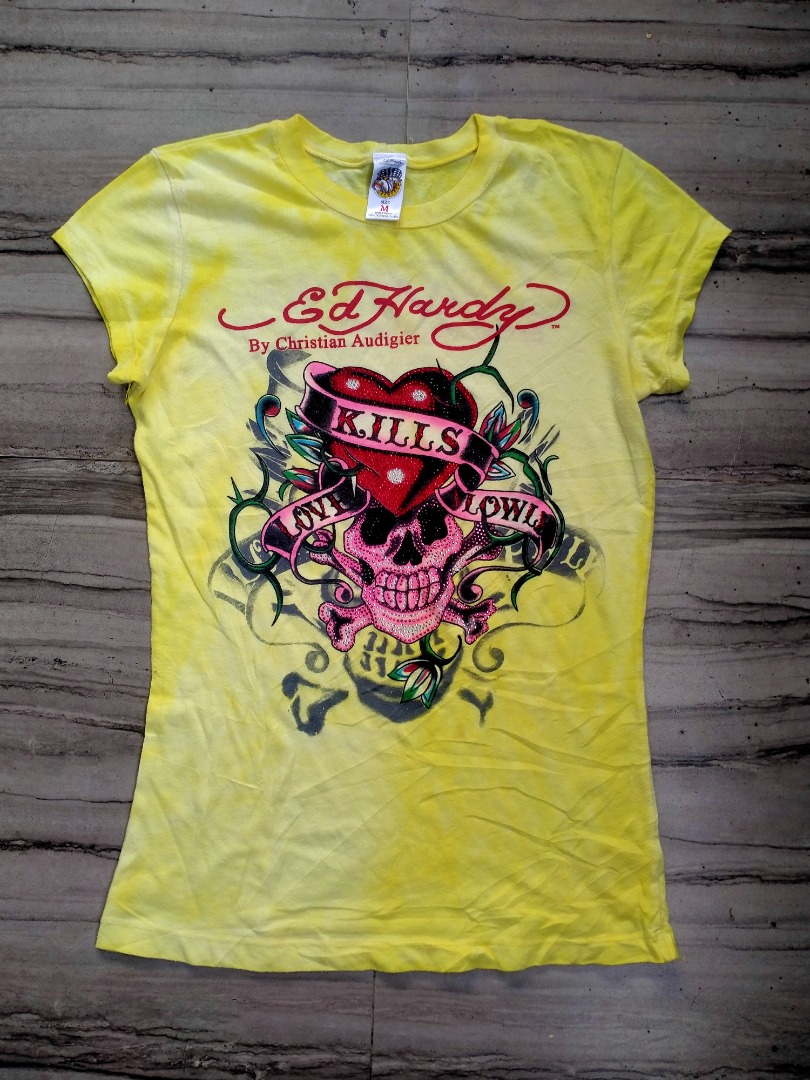 Ed Hardy top, Women's Fashion, Activewear on Carousell