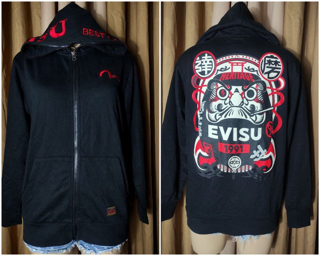 EVISU KURO FULLZIP HOODIE JACKET, Men's Fashion, Coats, Jackets and ...