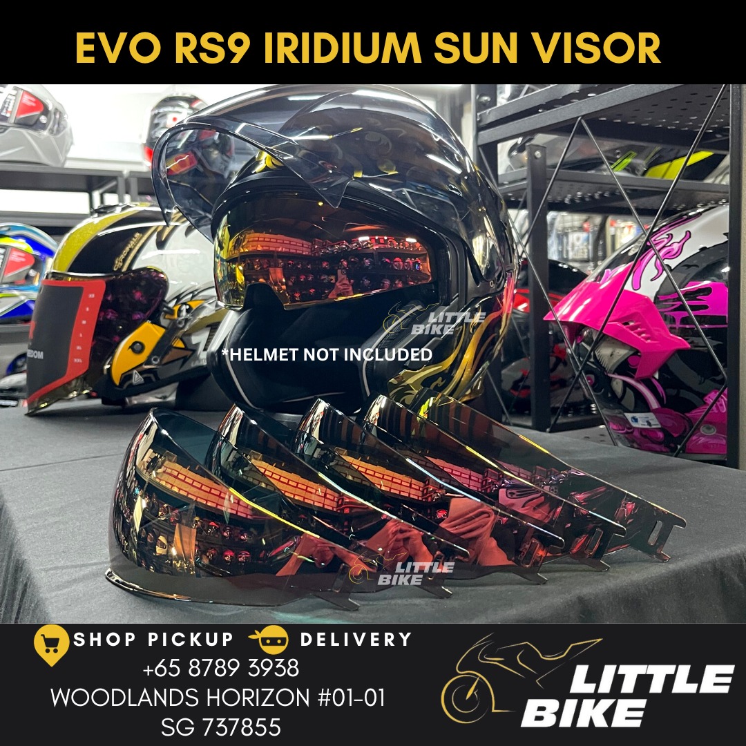 EVO RS9 Iridium Sun Visor open face motorcycle dual visor sunvisor ...