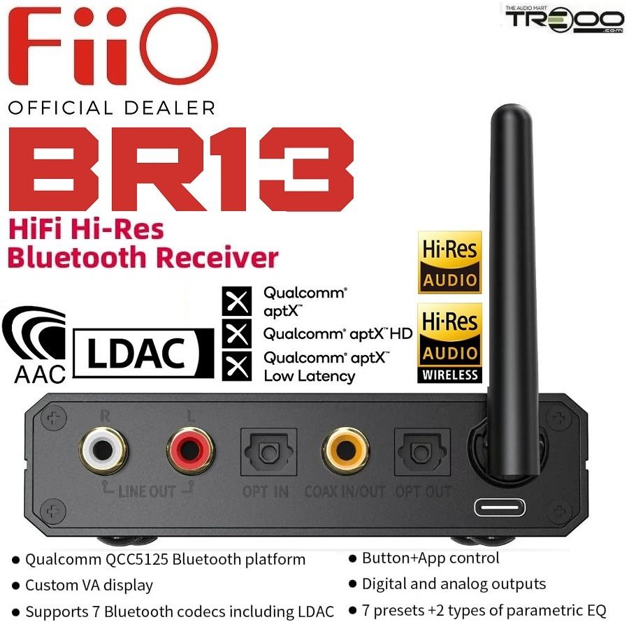 FiiO BR13 Wireless Bluetooth DAC Receiver/Streamer, Audio, Soundbars ...