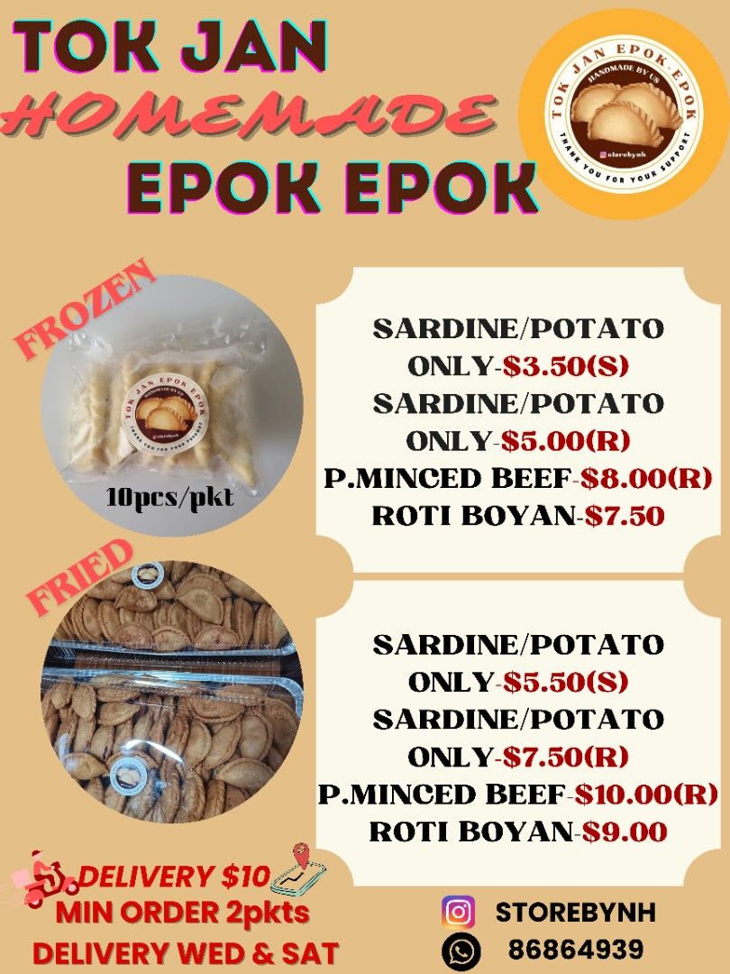 FROZEN EPOK POTATO MINCED BEEF, Food & Drinks, Homemade Bakes on Carousell