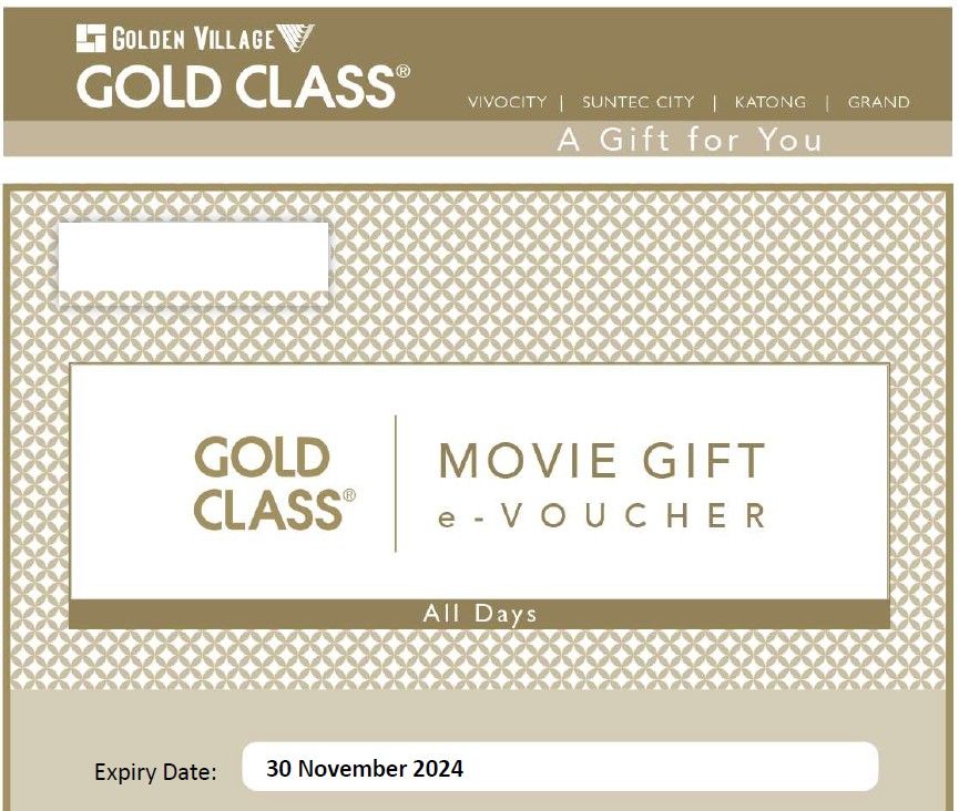 GV Gold Class Vouchers, Tickets & Vouchers, Vouchers on Carousell