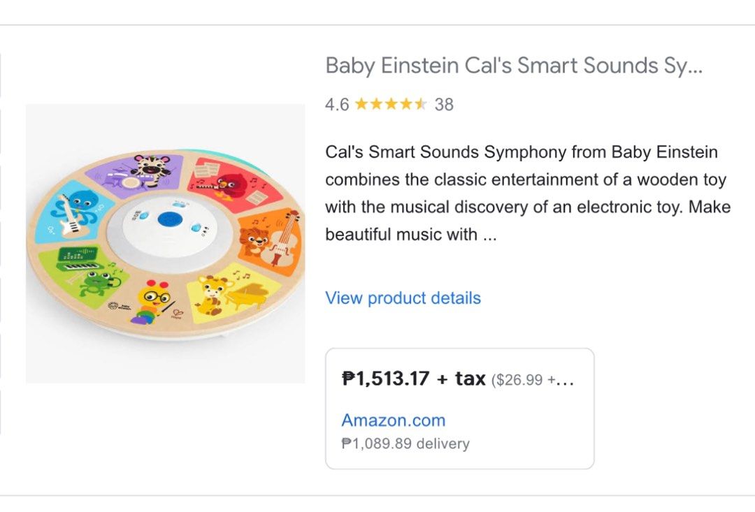 Hape Baby Einstein Cal's Smart Sounds Symphony Magic Touch Wooden Electronic Activity Toy ...