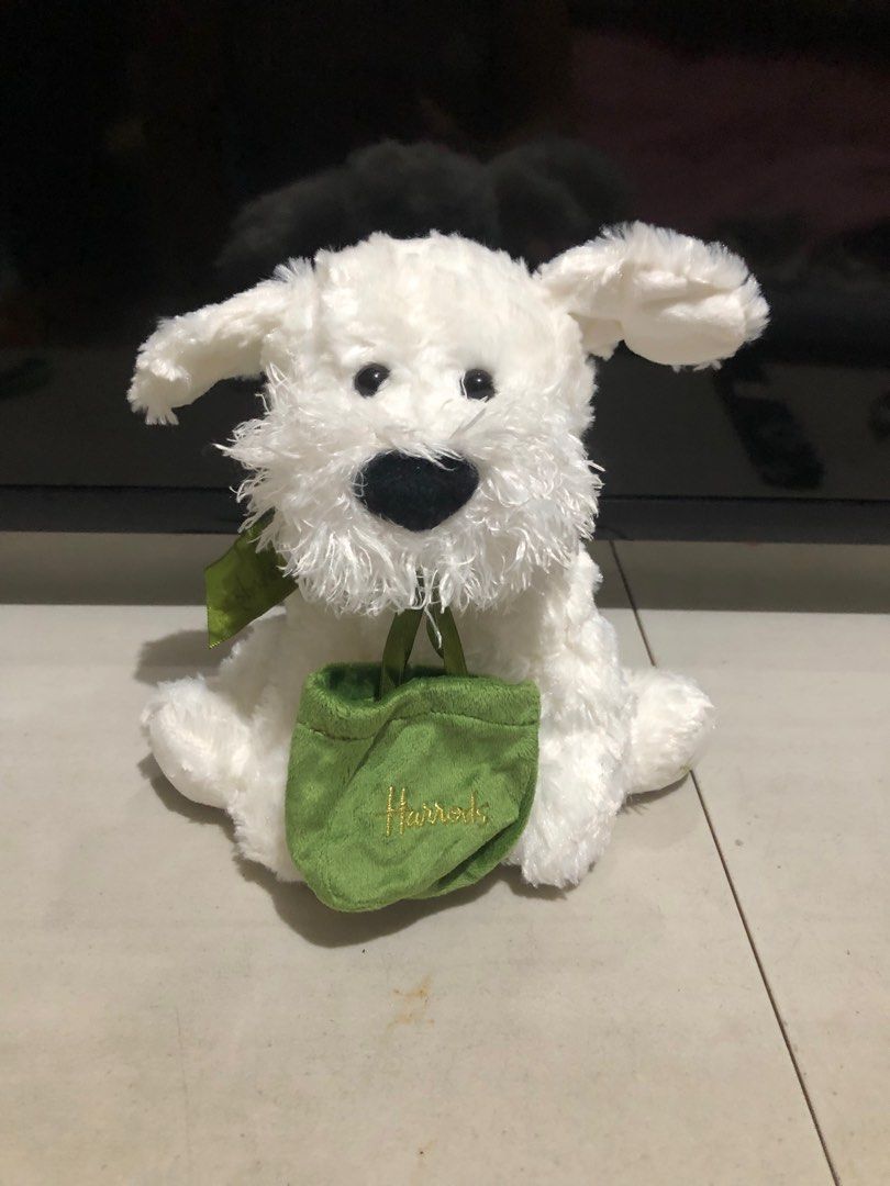 Harrods 8” White Dog Plush, Hobbies & Toys, Toys & Games on Carousell