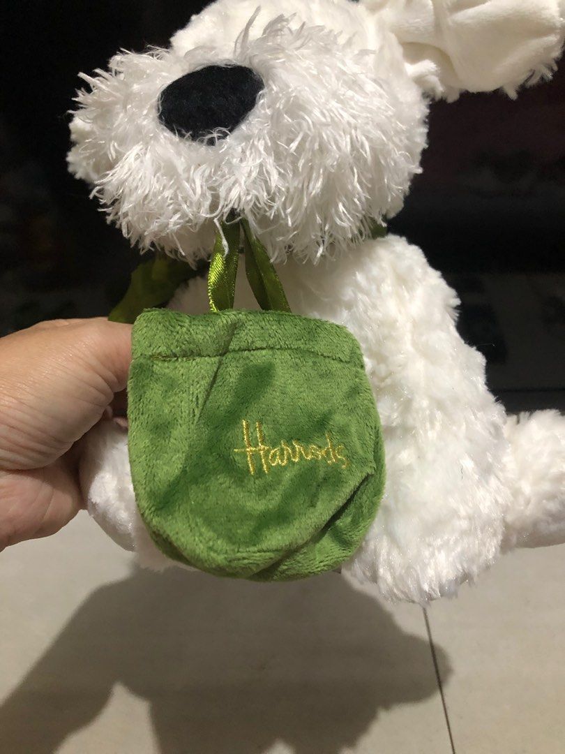 Harrods 8” White Dog Plush, Hobbies & Toys, Toys & Games on Carousell