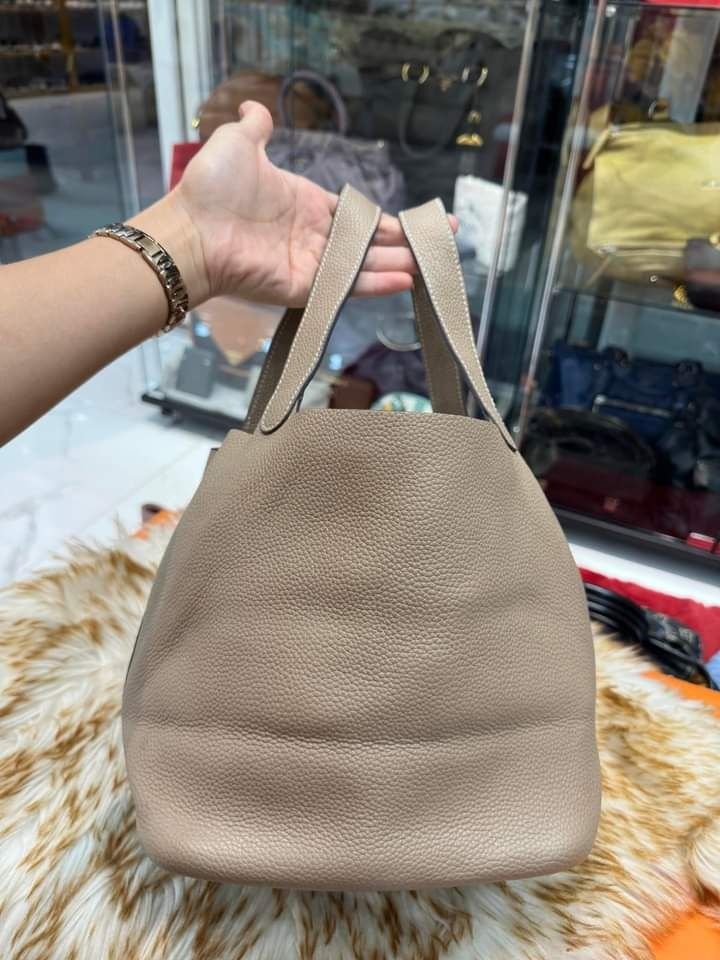 Hermes Picotin Clemence Leather Gm Bag, Luxury, Bags & Wallets on Carousell
