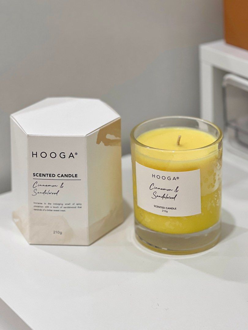 [NEW] Hooga Scented Candles (Cinnamon & Sandalwood), Furniture & Home ...