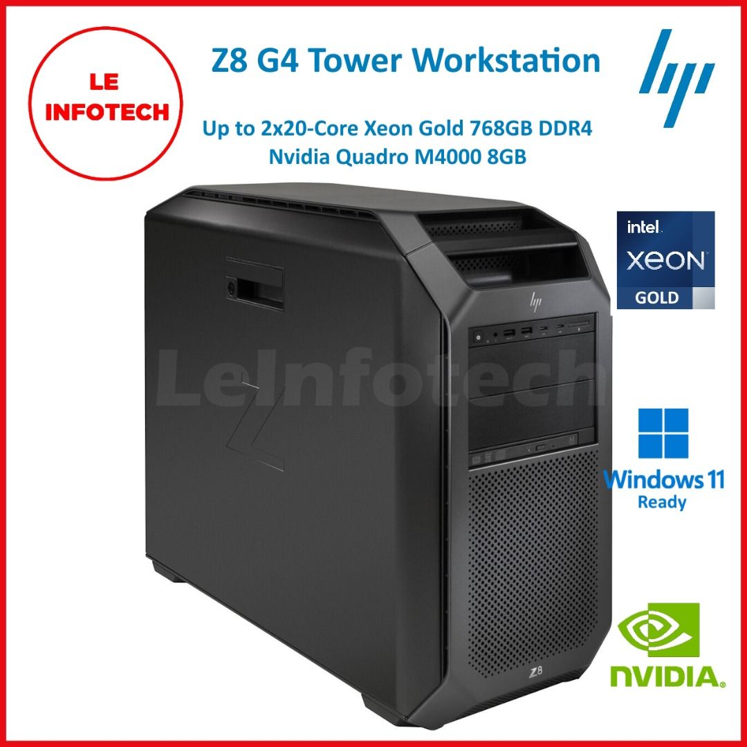 HP Z8 G4 Tower Workstation Desktop Up to 2x 20-Core Xeon Gold RAM 1.5TB ...